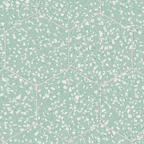 SomerTile FCD10VCMT Venice Hex Mint 8-5/8" x 9-7/8" Porcelain Floor and Wall Tile, Green