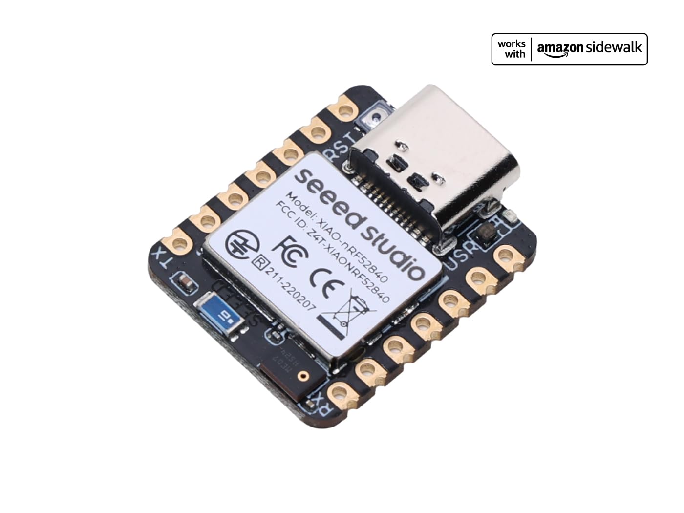 Seeed Studio XIAO nRF52840 Sense - Supports Arduino/CircuitPython - Bluetooth5.0 NFC with Onboard Antenna, MCU with 6-axis IMU Works with Amazon Sidewalk.