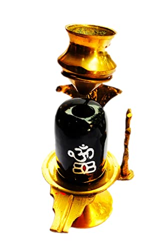 PARIJAT HANDICRAFT Brass Shiva Ling Lingam Shivling Decorative Statue for Hindu Puja