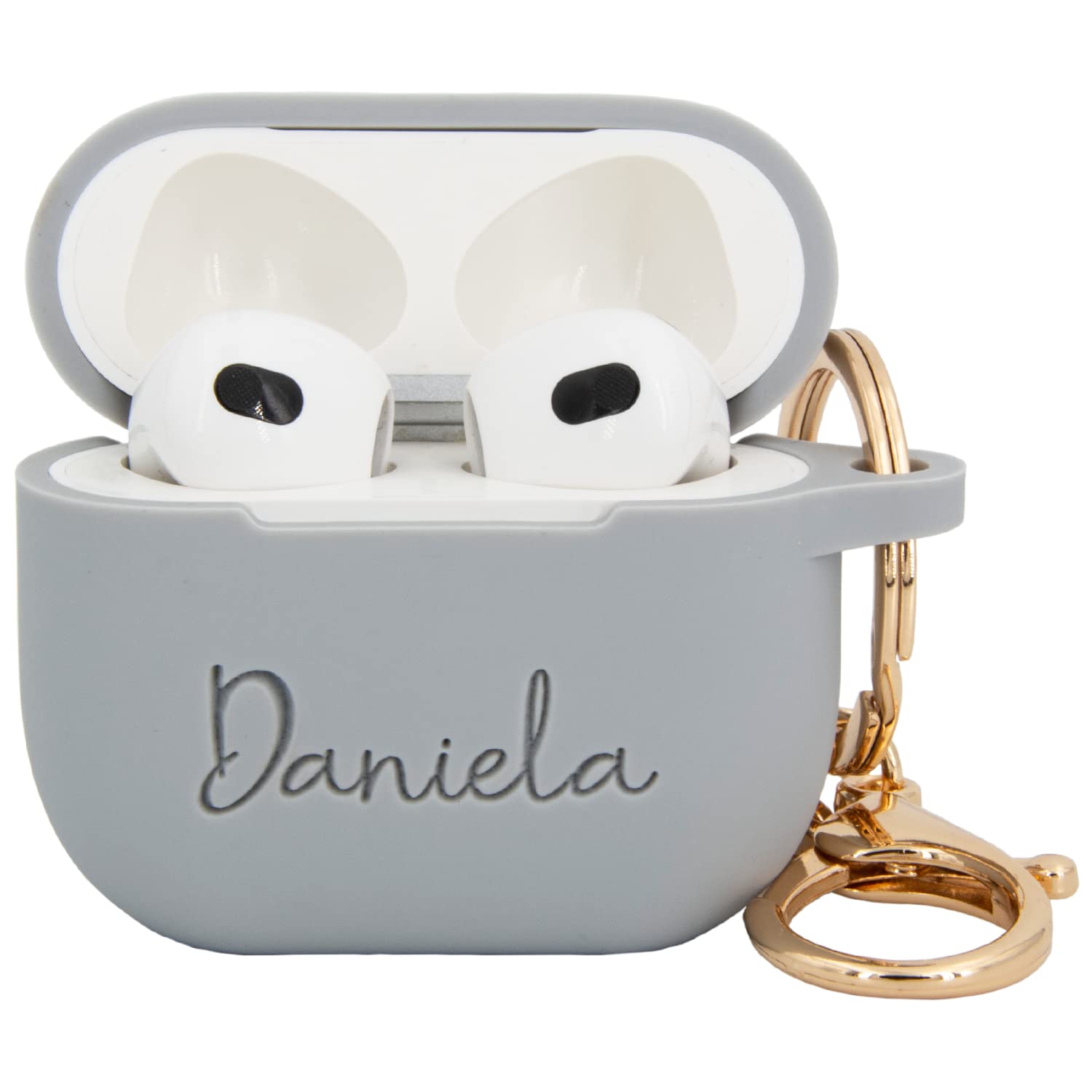 Custom Case Compatible with AirPods 3rd Cover generation With Keychain,Personalized Name Gift Silicon Protective Accessories for Apple Airpods 2nd 1st 3 Pro Birthday for Women Men Girls Boys