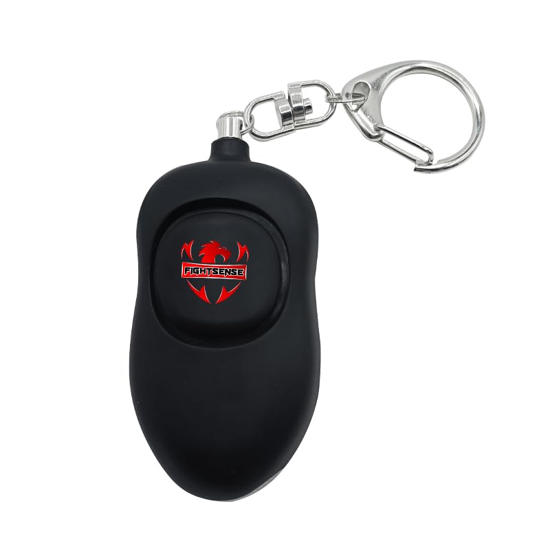 Fightsense Personal Alarm Keychain with Snap Hook, 130dB Siren Safety Alarm for Women LED Light (300m Audible) (Black)