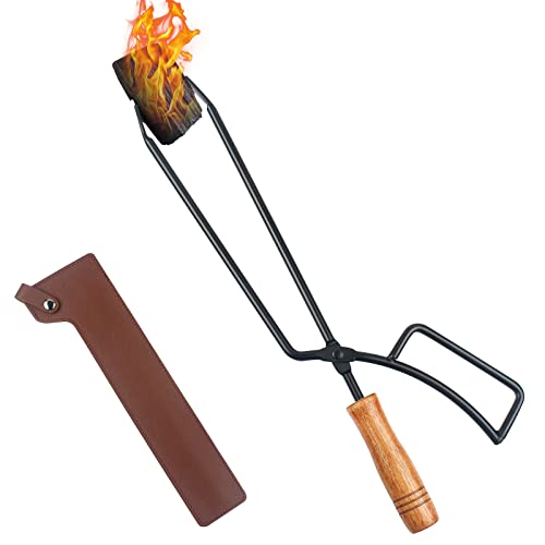 Gvtufeil Fire Pit Tongs,16.7 Inch Portable fire pit Tools, Heavy Duty Metal Outdoor/Indoor Firewood Tongs, fire pit accessories for Wood-Burning Fire Pit/Campfire BBQ Fireplace-Gripping Grabber Tool
