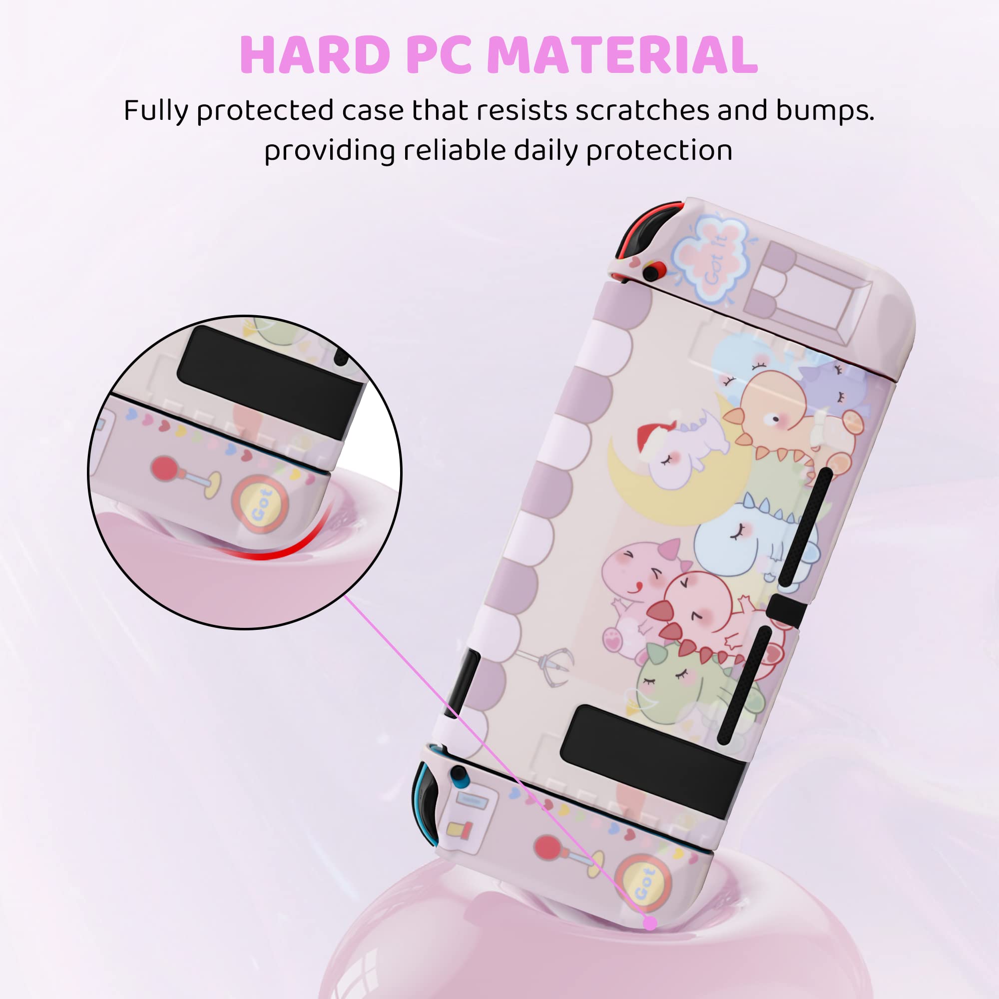 FANPL for Nintendo Switch Case, Protective Case Cover for Nintendo Switch and Joy Con Controller with 2 Cat Claw Thumb Grip (claw machine)