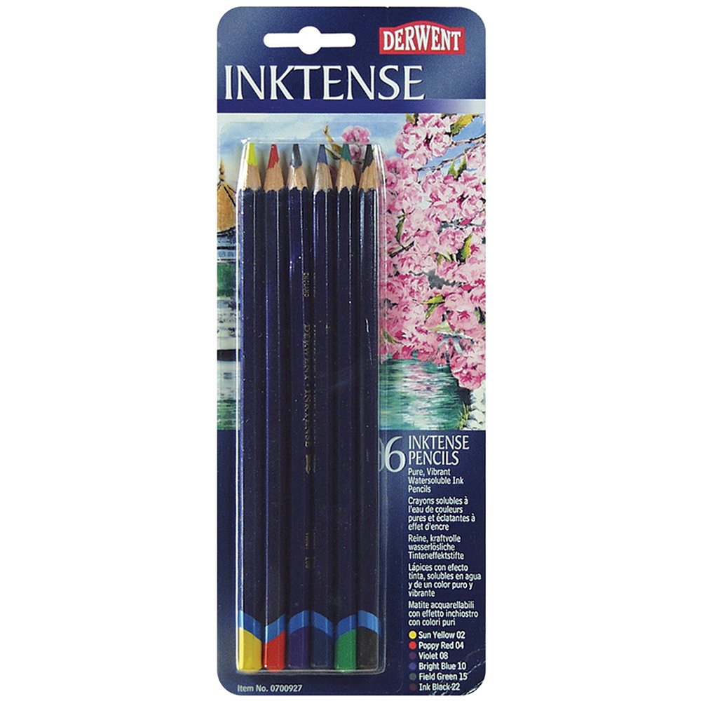 Derwent Inktense Pencil Set , 6 Count (Pack of 1)