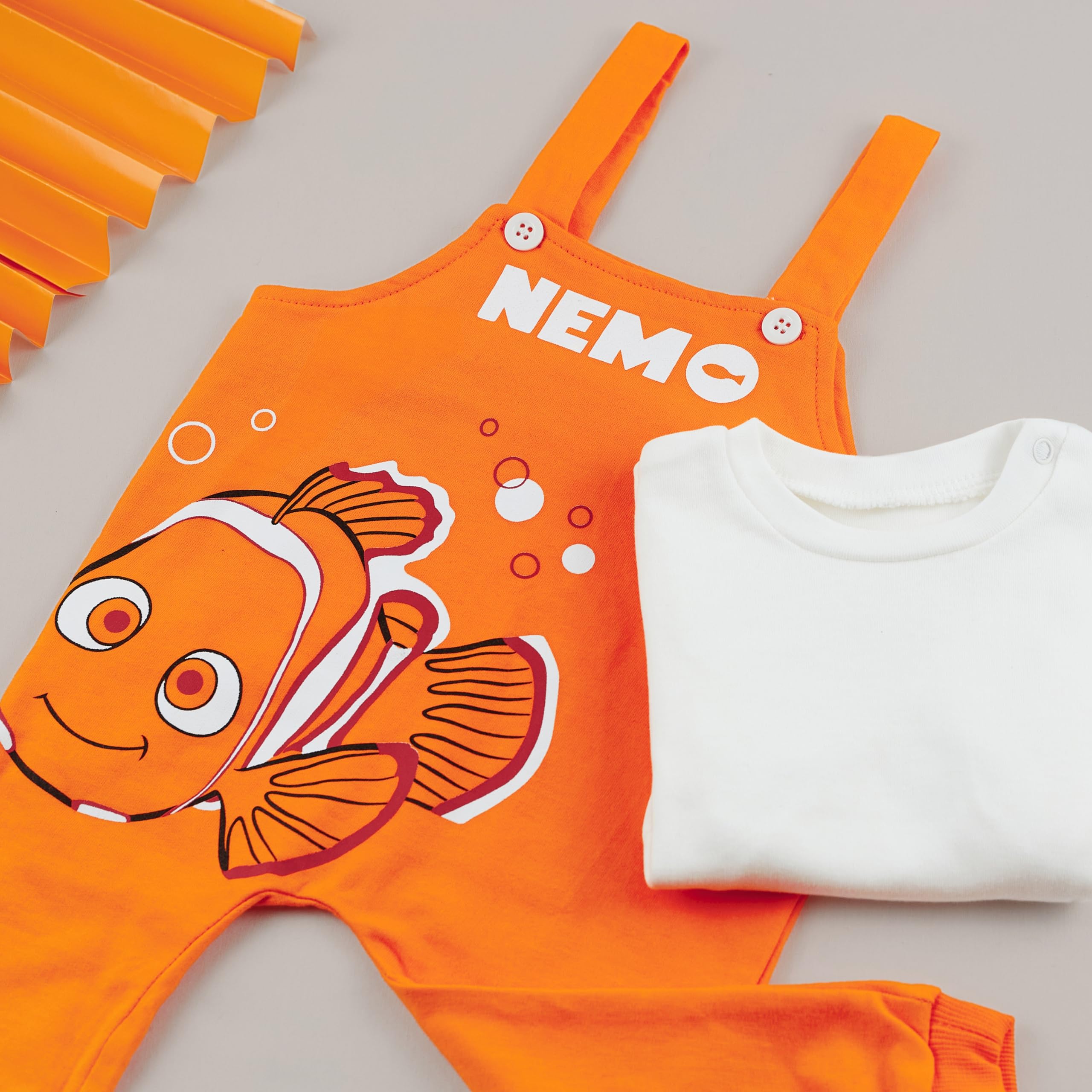 Finding Nemo Cotton Baby Overall Romper With Long Sleeve Tshirt For Newborn Infant β 2 PIECES - Boy Girl (as1, age, 18_months, 18-24 months)