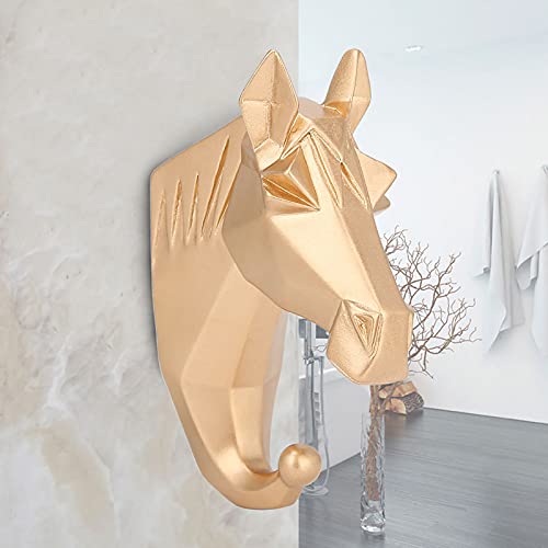 Keenso Animal Wall Coat Hooks, Animal Shape Wall Coat Hook, Coat Hook for Bathroom, Bedroom, Kitchen, Hallway or Hallway, (Horse)