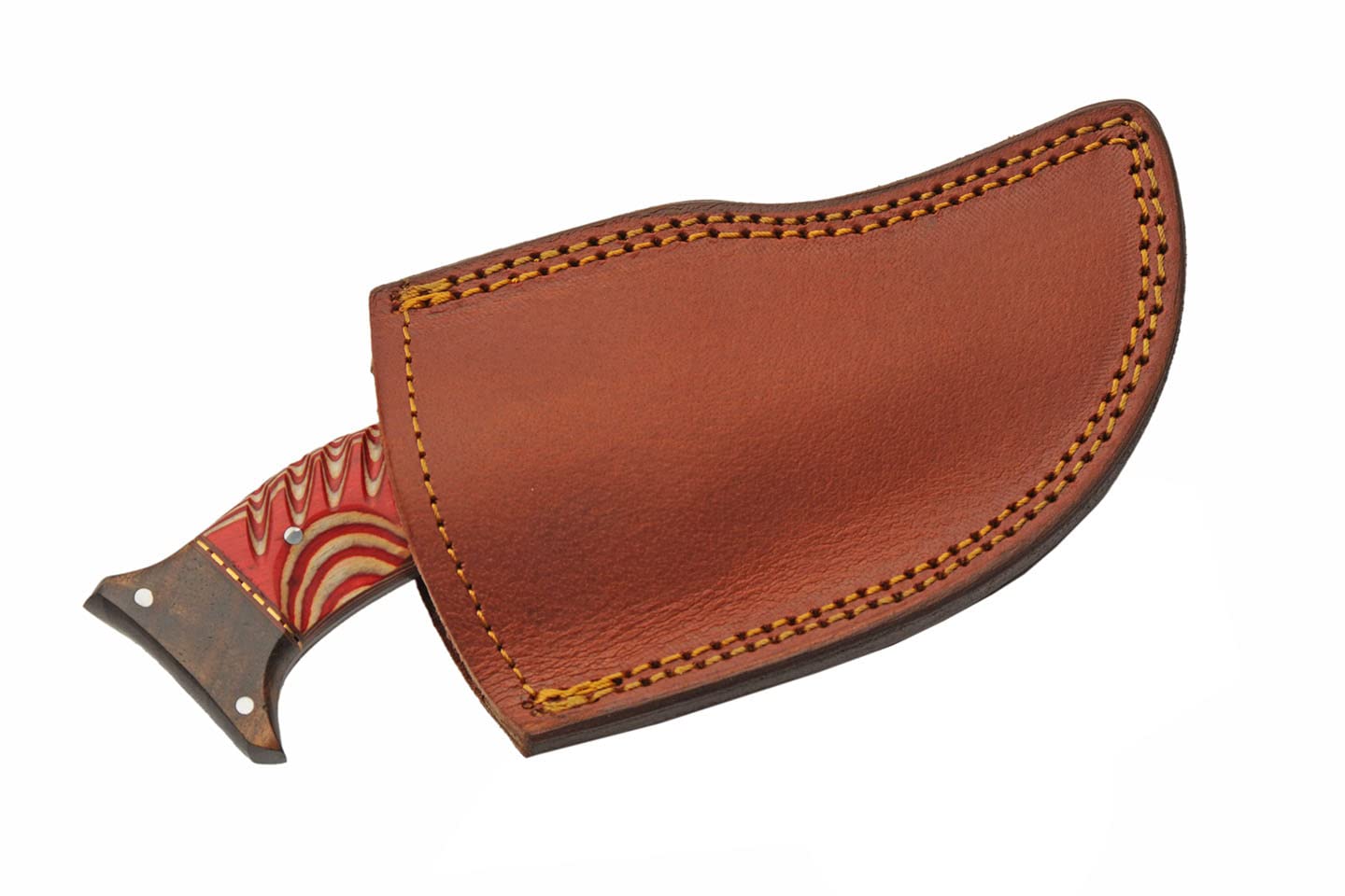 Damascus Steel Red Pueblo | Wood Handle 8 inch Hunting Knife