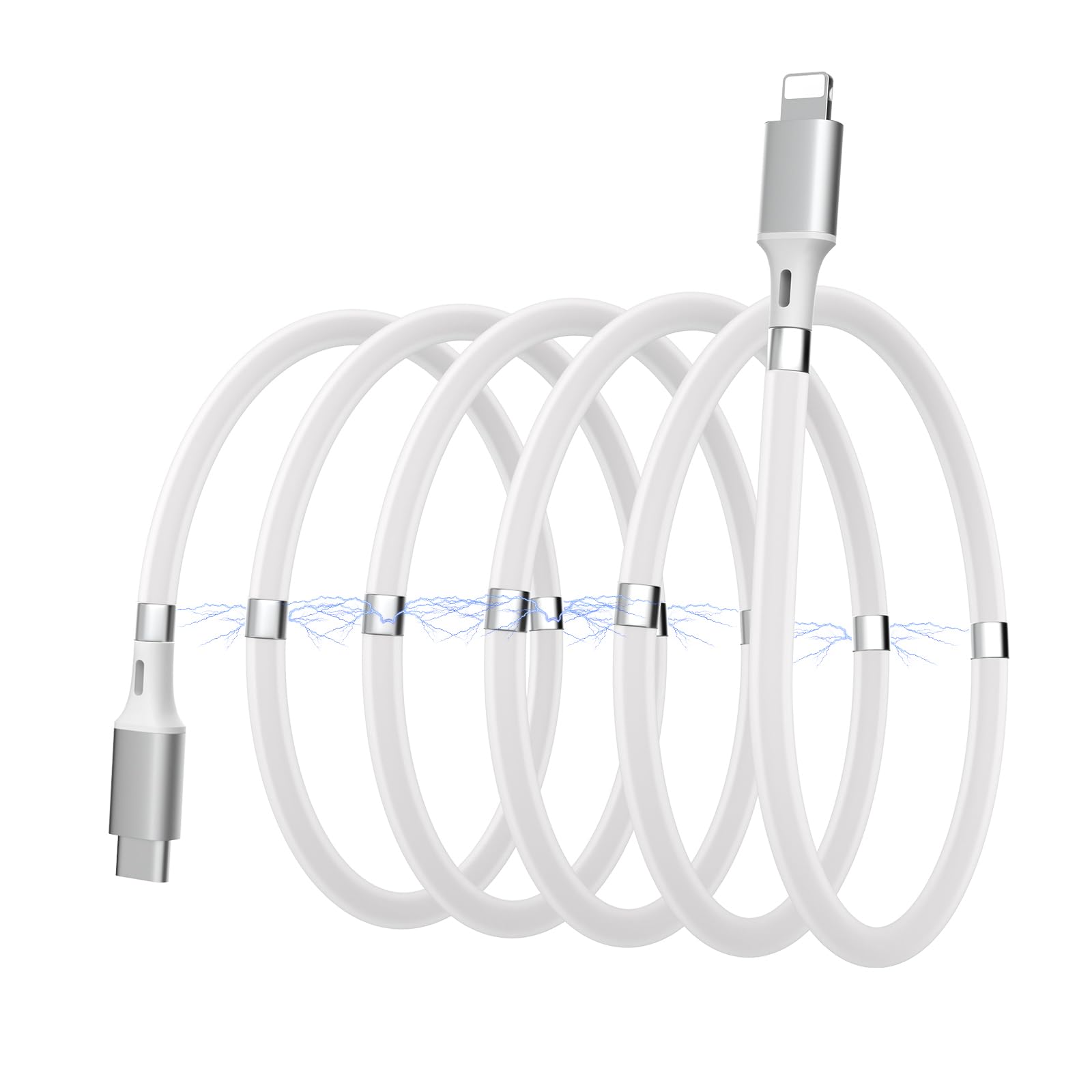 GRBeid USB A to USB C Magnetic Charging Cable, Liquid Flexible Soft Adhesive Material Receive Without Winding Absorption Fast Charger Magnetic Charging Cord for USB-C Devices(3.3FT)