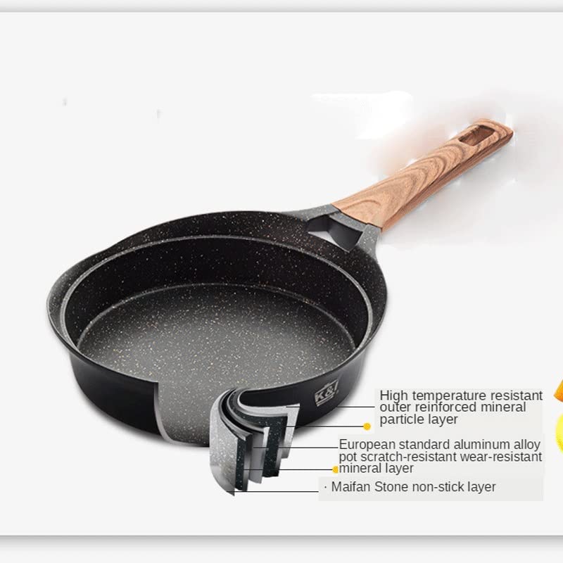 DHTDVD Medical Stone Saucepan Non-Stick Skillet Frying Pan Cookware Universal Household Kitchen Supplies