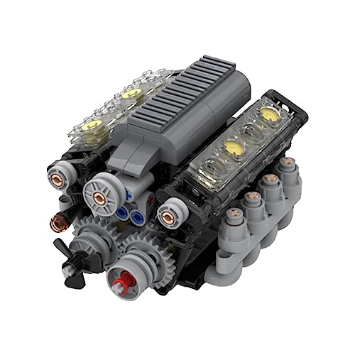 V8 Engine Model Building Set, Engine with Gearbox 568Pcs MOC Building Blocks Kit Construction Toy Compatible with Lego Technic