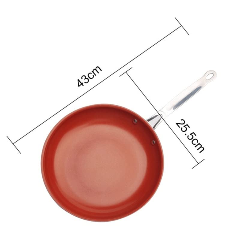 DHTDVD Non-Stick Frying Pan Copper Frying Pan with Ceramic Coating for Easy Cleaning Cookware