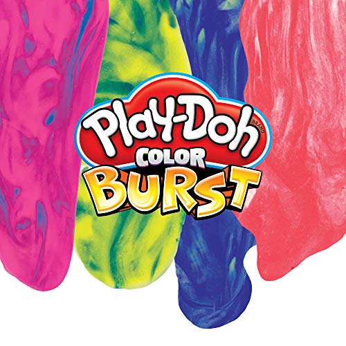 Play-Doh Color Burst Bright Pack of 4 Non-Toxic Colors, 2 Oz Cans