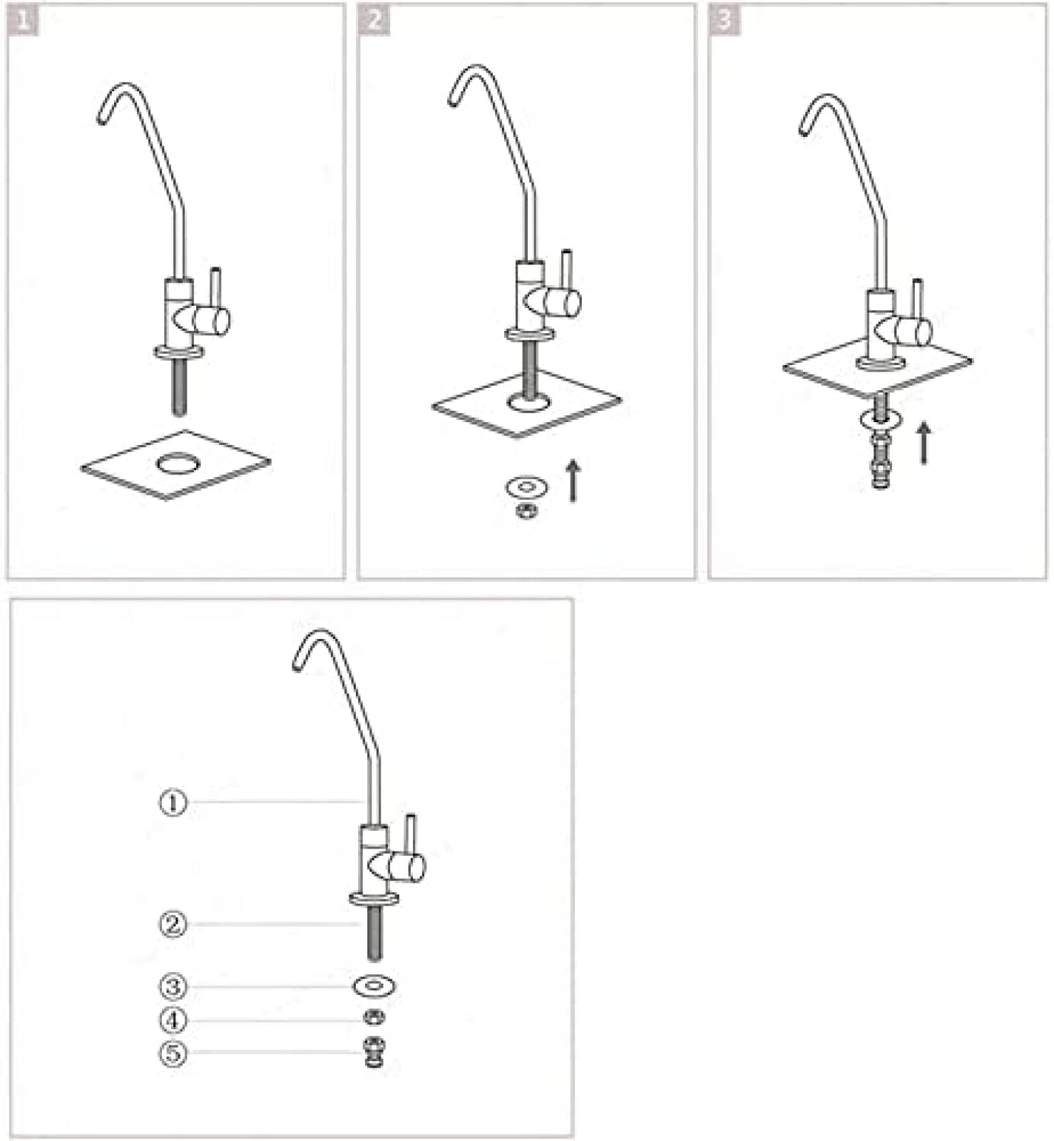 Drinking Water Filter Tap 360 Rotation Kitchen Sink Purifier Faucet Fits All Water Filter Systems & Reverse Osmosis Systems-Oat,Oat