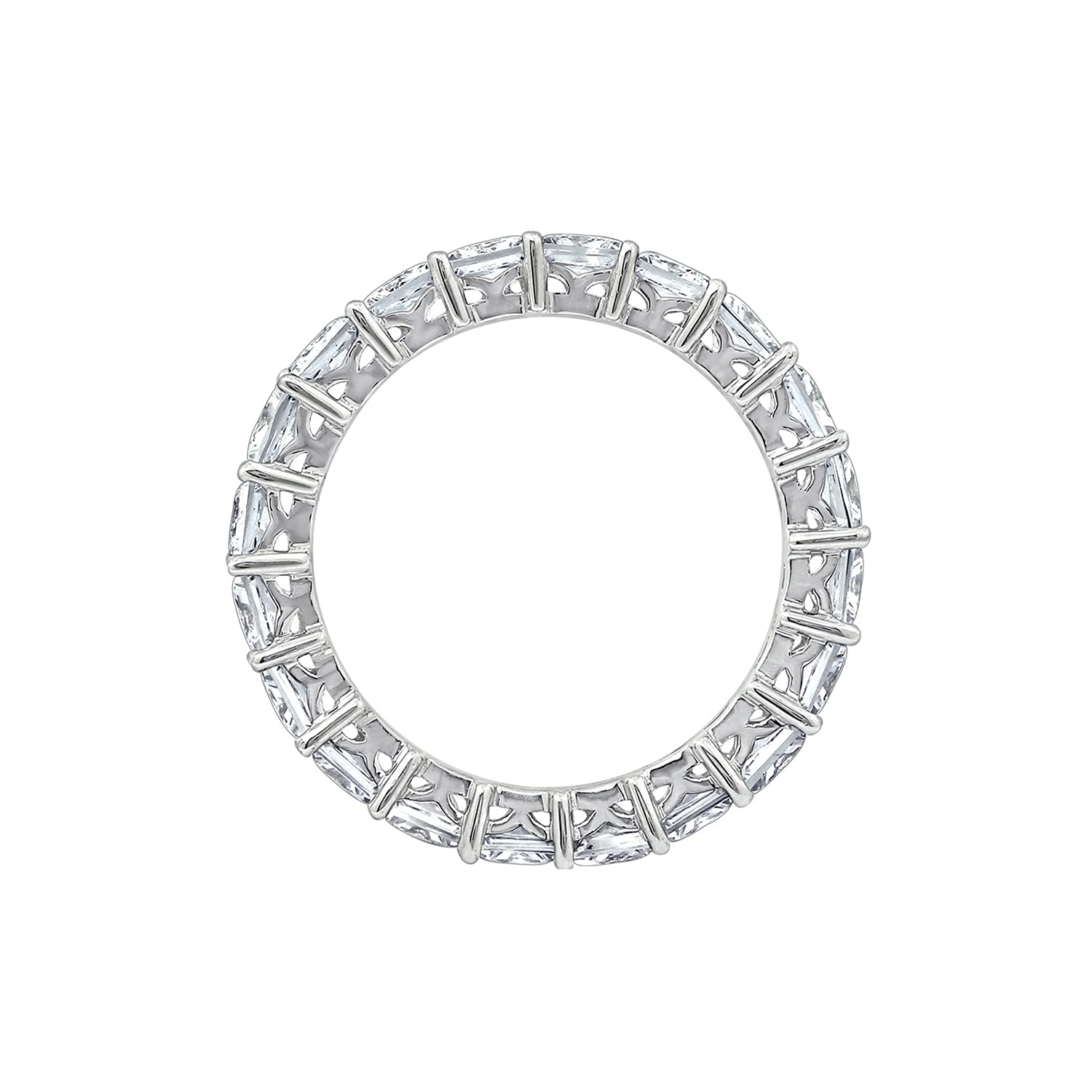 DIAMONBLISS Eternity Ring for Women 925 Sterling Silver Infinity Ring Band | 4.75 Carats Square Princess Cut Cubic Zirconia CZ Simulated Diamond, Size 6