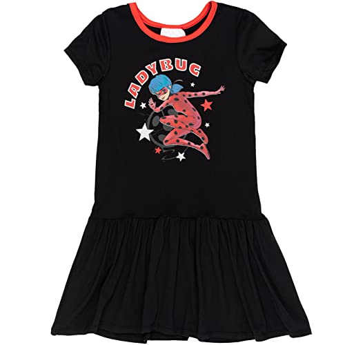 Miraculous Ladybug Little Girls 2 Pack Short Sleeve Dresses Black 7-8