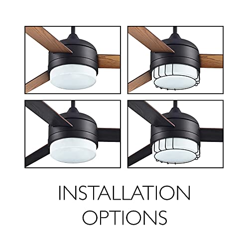 Design House 157347 Ajax Industrial Modern Indoor Ceiling Fan with LED Light Kit, 3-Blades, Reverse Airflow, Wall Control, 52-inch, Oil Rubbed Bronze