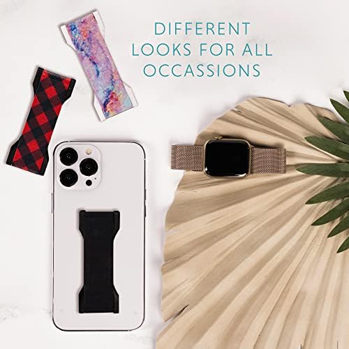 LoveHandle PRO Premium Phone Grip - Silicone Phone Strap - Magnetic Phone Mount and Kickstand for Smartphone and Tablet - Fern Green Silicone on Clear Base