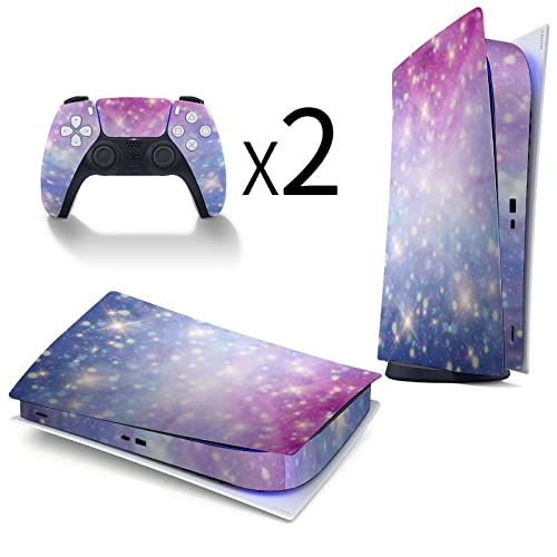 Fantasy Galaxy Full Protective Skin Cover Design Wrap Decal Sticker Compatible with PS5 Digital Edition Console and Controller