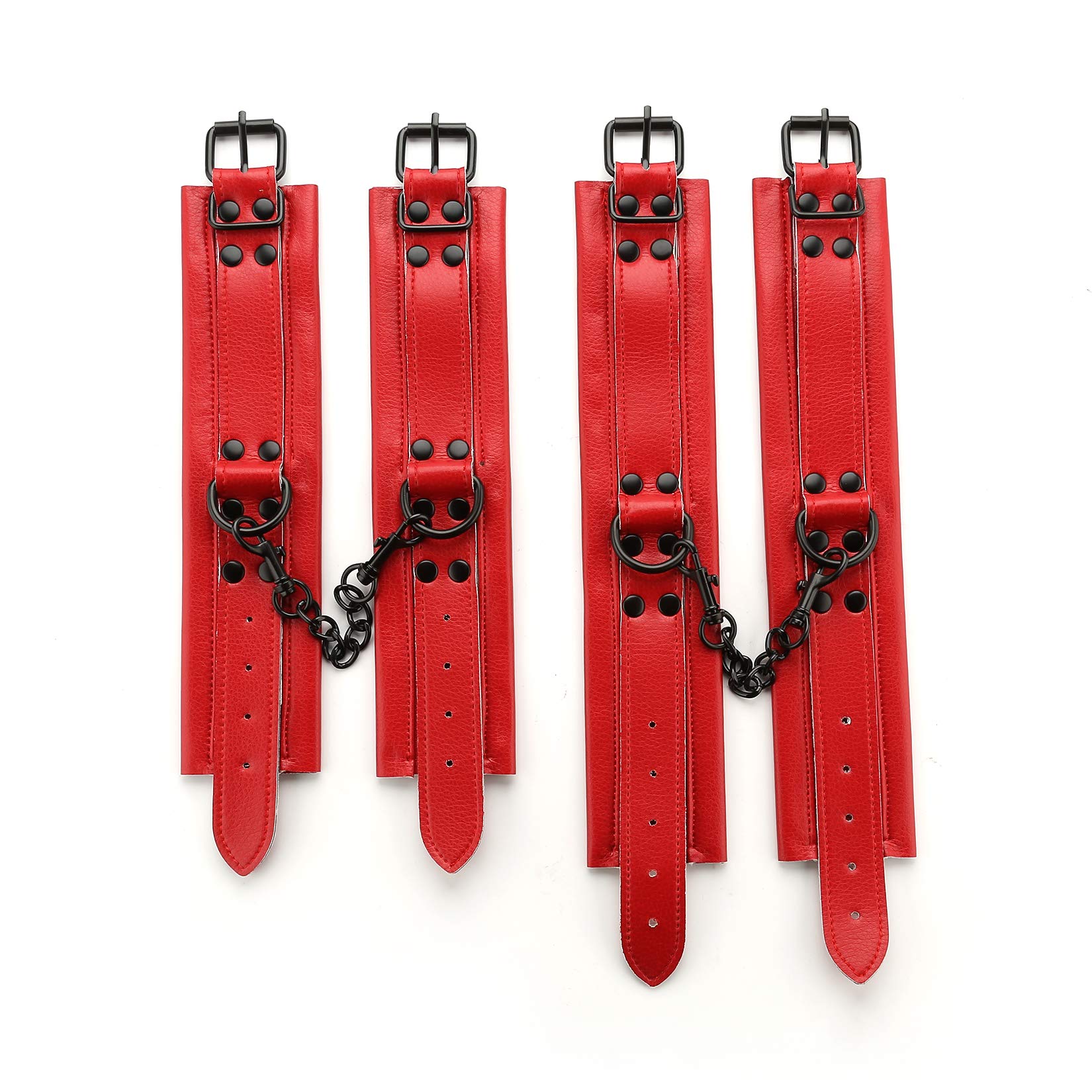 EXREIZST 3 in 1 Spreader Bar with 4 Leather Straps Set Adjustable Bar Training Tools Set, Black