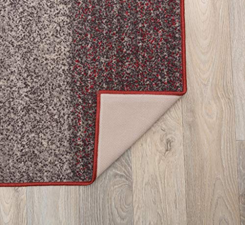 Modern Boxes Design Non-Slip (Non-Skid) Area Rug 5 X 7 (5' 3" X 7' 3") Red