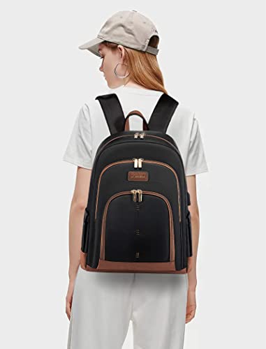 LOVEVOOK Laptop Backpack 15.6 Inch, Water Resistant Travel Backpack for Women Men,College Work Business Back Pack, Black