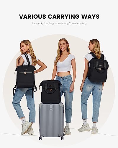 LOVEVOOK Laptop Backpack for Women Men, 15.6 Inch Work Backpacks Purse with USB Port, Waterproof Nurse Teacher Bag, Wide Open Business Travel Computer Backpack, Convertible College Tote Daypack