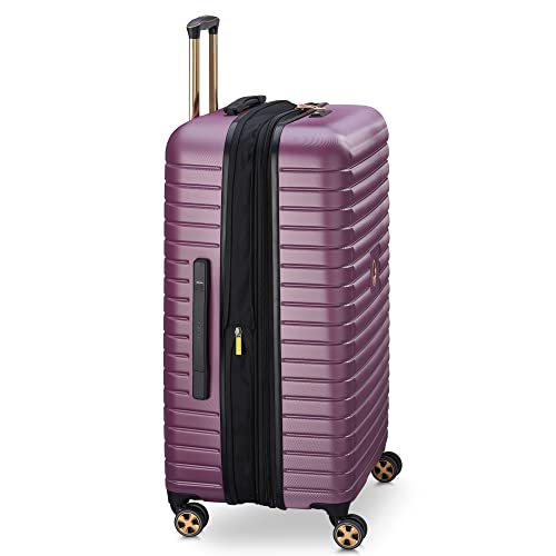 DELSEY Paris Cruise 3.0 Hardside Expandable Luggage with Spinner Wheels, Plum, Checked-Large 28 Inch