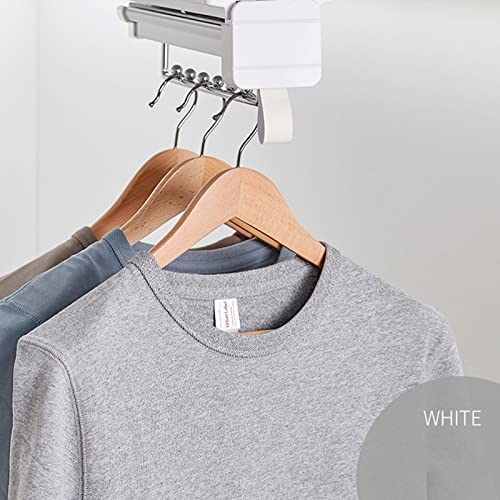 SYTH Extendable Closet Pull Out Rod,Heavy Duty Retractable Pull Out Clothes Hanger Rail Closet Valet Rod Rail Sliding Wardrobe Closet Organizer Rod,Extendable Closet Rod,5 Pcs Pants Rack