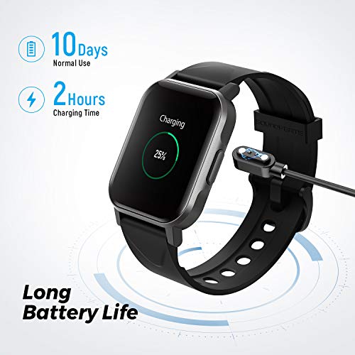 SoundPEATS Smart Watch Fitness Tracker with All Day Heart Rate Monitor Sleep Quality Tracker IP68 Waterproof 1.4" Large Touch Screen Call & Message Reminder 12 Sports Modes for iPhone Android Phones