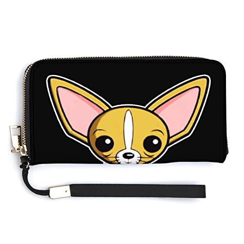 FunnyStar Chihuahua's Life Is Better Women's Long RFID Hand Wallet Wristlet Clutch Purse PU Leather Handbag with Wrist Strap