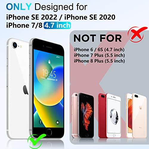okzilla for iPhone SE Case 2022/3rd/2020, with [360 Rotation Ring Bracket Stand] [No Fall-Off Kickstand] [Military Grade Drop Protection] Slim Thin Shockproof Phone Case Cover 4.7 inch - Black