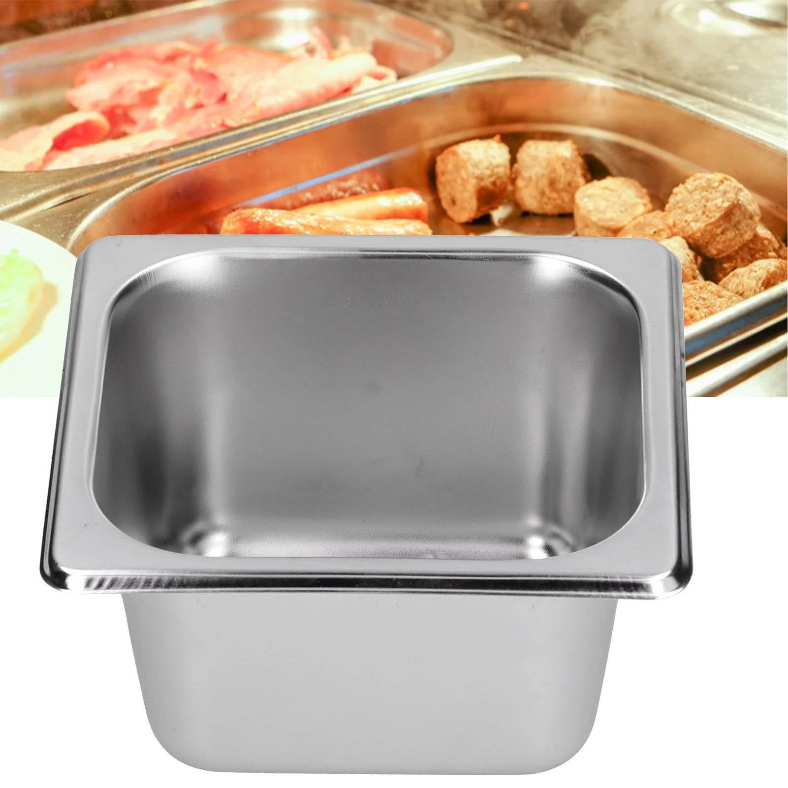 Crazy Sales Stainless Steel Buffet Server, Stainless Steel Basin Easy to Hold for Home Canteen Meal Hotels Kitchens