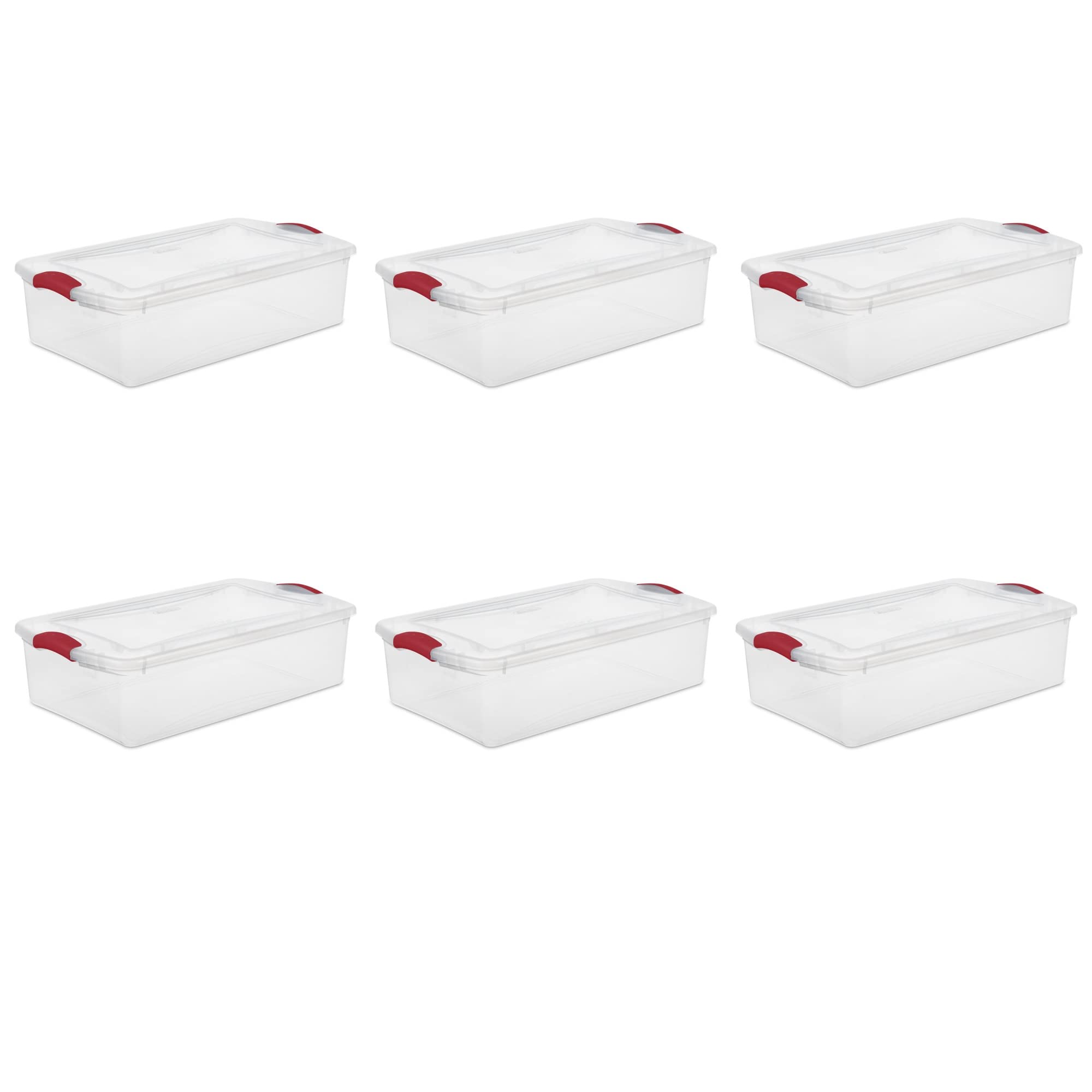 EtixXl 32 Qt. Latch Box Plastic, Stadium Blue, Set of 6 (Color : Infra Red)