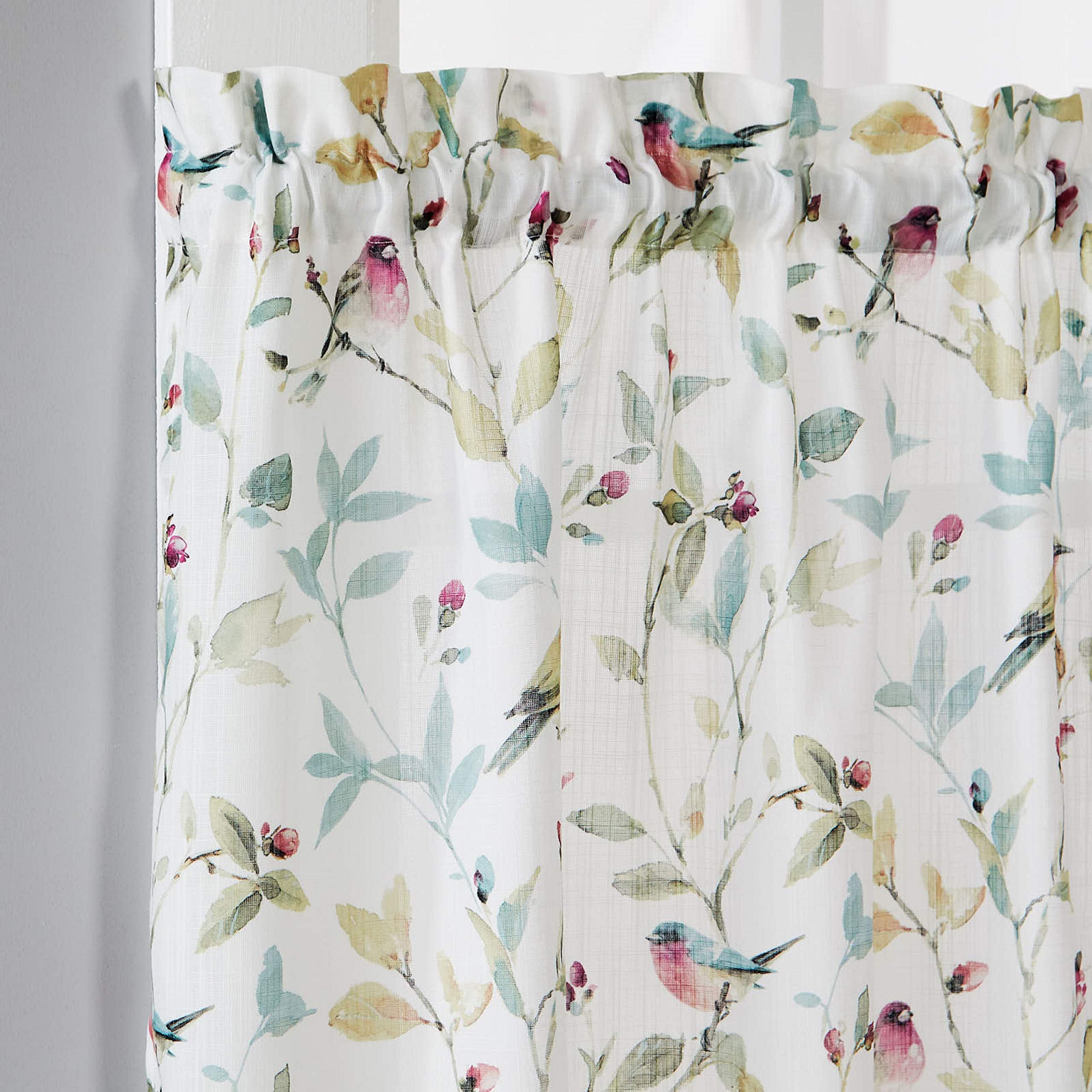 SKL Home by Saturday Knight Ltd. Aviary Curtain Tier Pair, 54 Inches x 36 Inches, Pastels