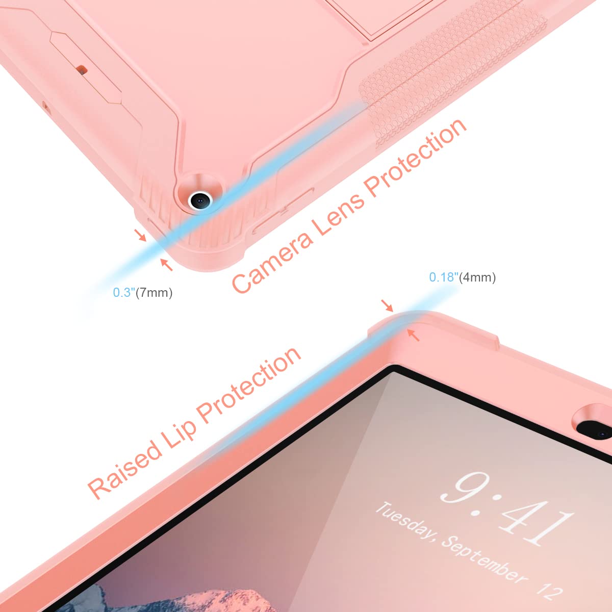 Fingic Case for iPad 10.2 (2021/2020/2019)- iPad 9th/8th/7th Generation Case Hybrid Hard PC Soft Silicone Full Body Heavy Duty Rugged Protective Case with Kickstand for iPad 10.2 inch 2021/2020/ 2019