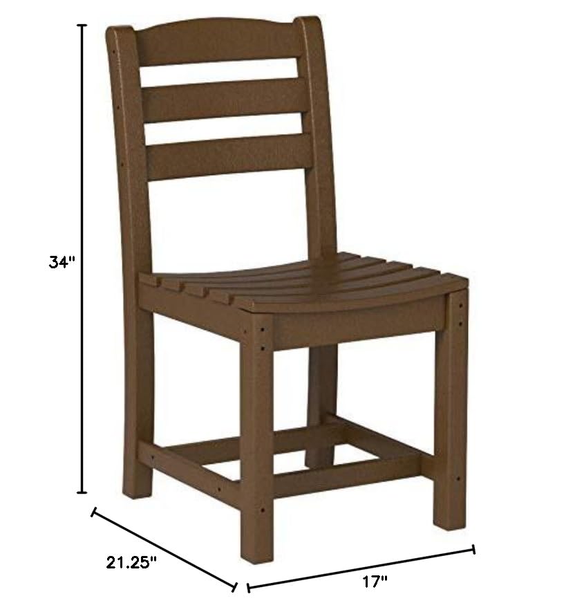 POLYWOOD TD100TE La Casa Café Dining Side Chair, Teak