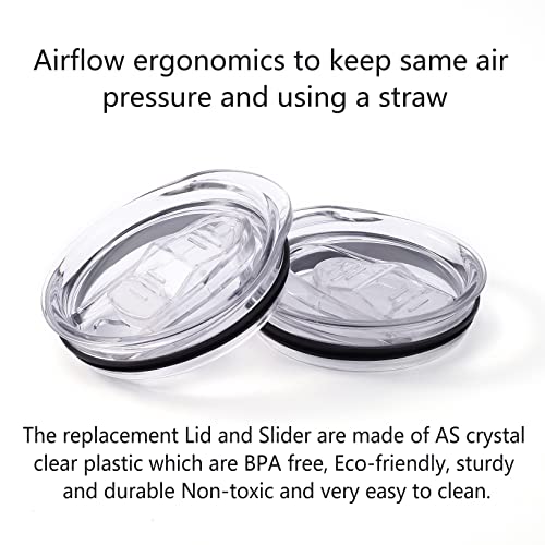 20oz Skinny Tumbler Replacement Lids 3 Pack,2.75in Cup Mouth Compatible with YETI Rambler and More Tumbler Cups,Spill Proof Splash Resistant Silicone Sliding Covers.