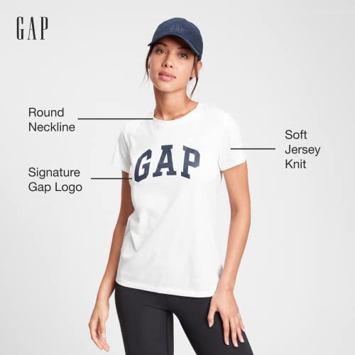 GAP Womens Logo T-Shirt Heather Grey Black