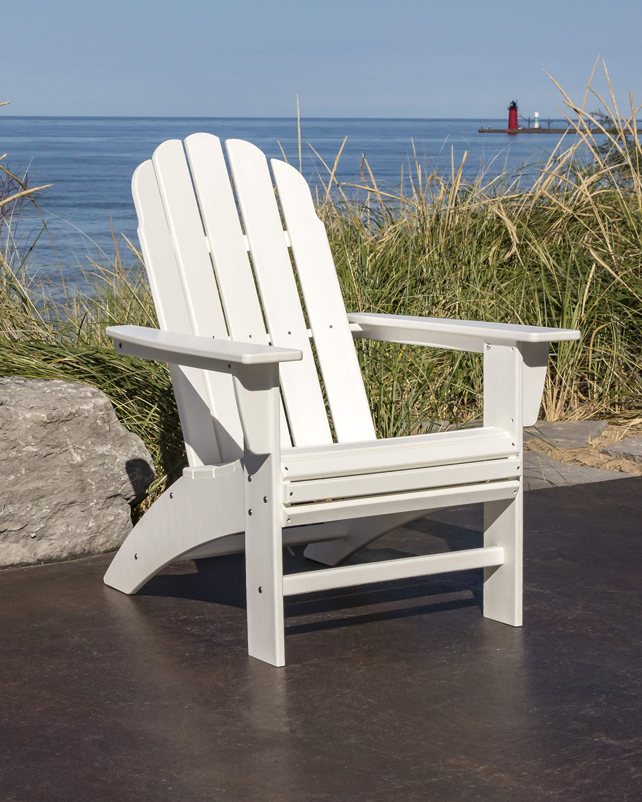 POLYWOOD Vineyard Curveback Outdoor Adirondack Chair, Slate Grey