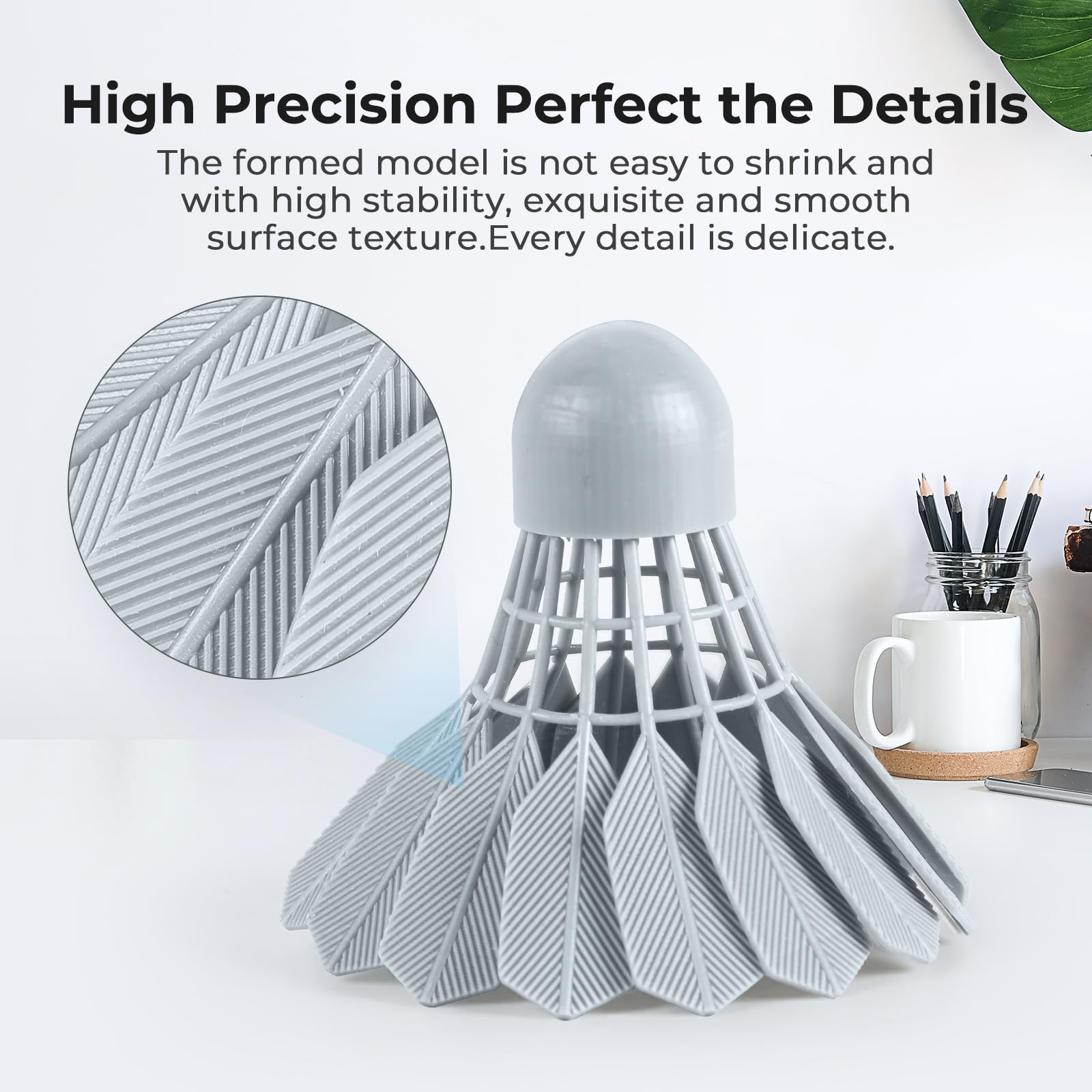 Creality 3D Printer Resin 1kg, Upgraded Standard Photopolymer Resin 405nm UV-Curing Resin 3D Printer Liquid for All LCD/MSLA/DLP 3D Printing, Low Shrinkage, High Precision, White