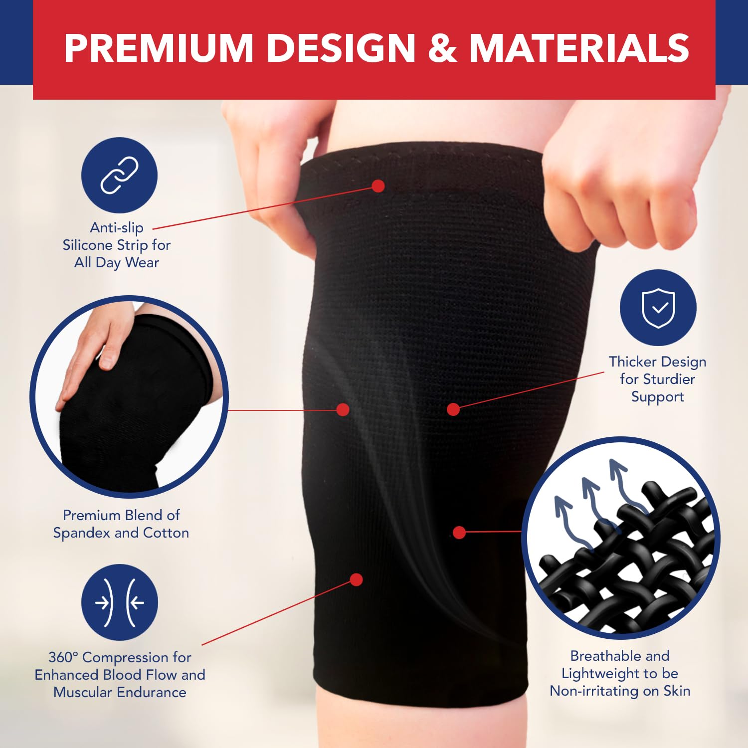 Doctor Developed Knee Brace/Knee Support/Knee Compression Sleeve [single] & Doctor Written Handbook -guaranteed relief for Arthritis, Tendonitis, Injury, (Black/Pink) (Black, 5X-Large (Pack of 1))