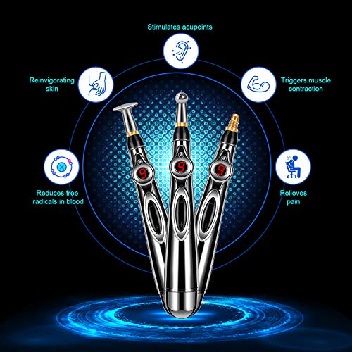 DANGSHAN 3-in-1 Acupuncture Pen, Electronic Acupuncture Pen, Pain Relief Therapy, Meridian Energy Pulse Massage Pen, Powerful Meridian Energy Pen Relief Pain Tools