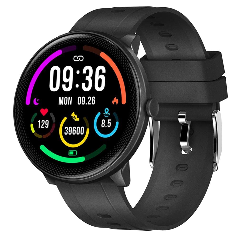 FITUP for Men Women V15S Smart Watch, 1.28 Inch, Round Large Screen, Heart Rate, Blood Oxygen, Sleep Monitoring, SmartWatches Supports 20 Sports Modes, Fitness Tracker(Black)