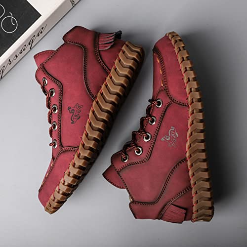 FASDNENDYS 2022 Women's and Winter Border Foreign Trade Large Size High Top British Style Tassel Trainers Women Shoes Red