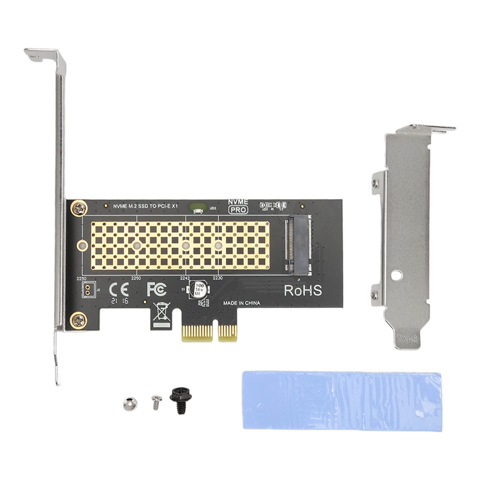 M.2 SSD to PCIe Adapter, Heat Sink NVMe PCIe Adapter 5Gbps Bandwidth PCIe to M.2 SSD Plug and Play for PC