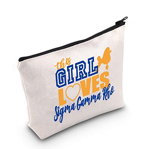 POFULL 1922 Sorority Paraphernalia Gift Greek Sorority Gift for Women This Girl Loves Sigma Gamma Rho Cosmetics Bag (This Girl Loves Sigma bag)
