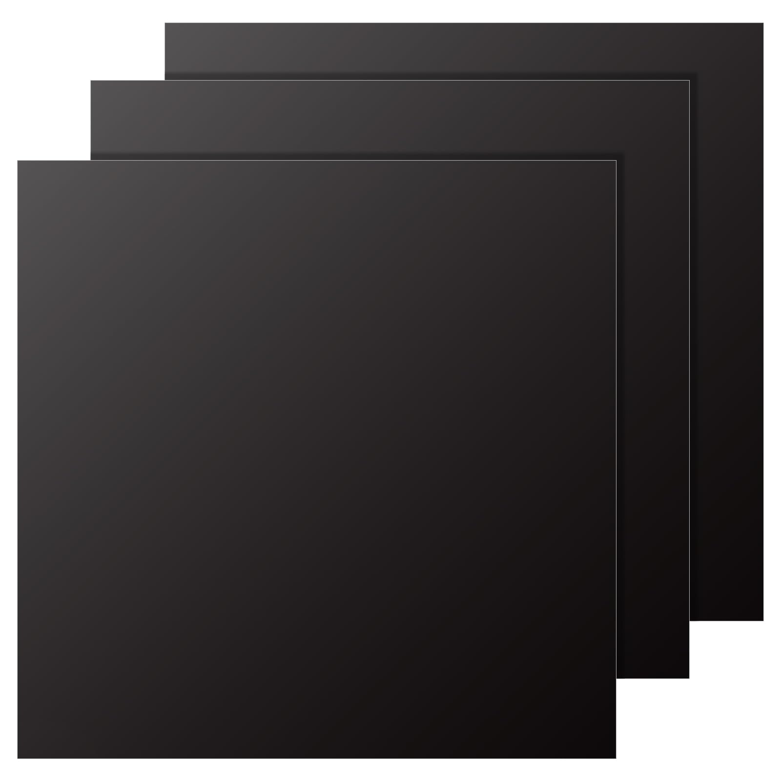 LOYORTY 3PCS 12 x 12 x 1/16(0.06â) Inch Anodized Aluminum Sheet, 5052 Black Aluminum Engraving Blanks, 1.5MM Thin Metal Plates for Laser Engraving, Crafting, DIY, House Decoration