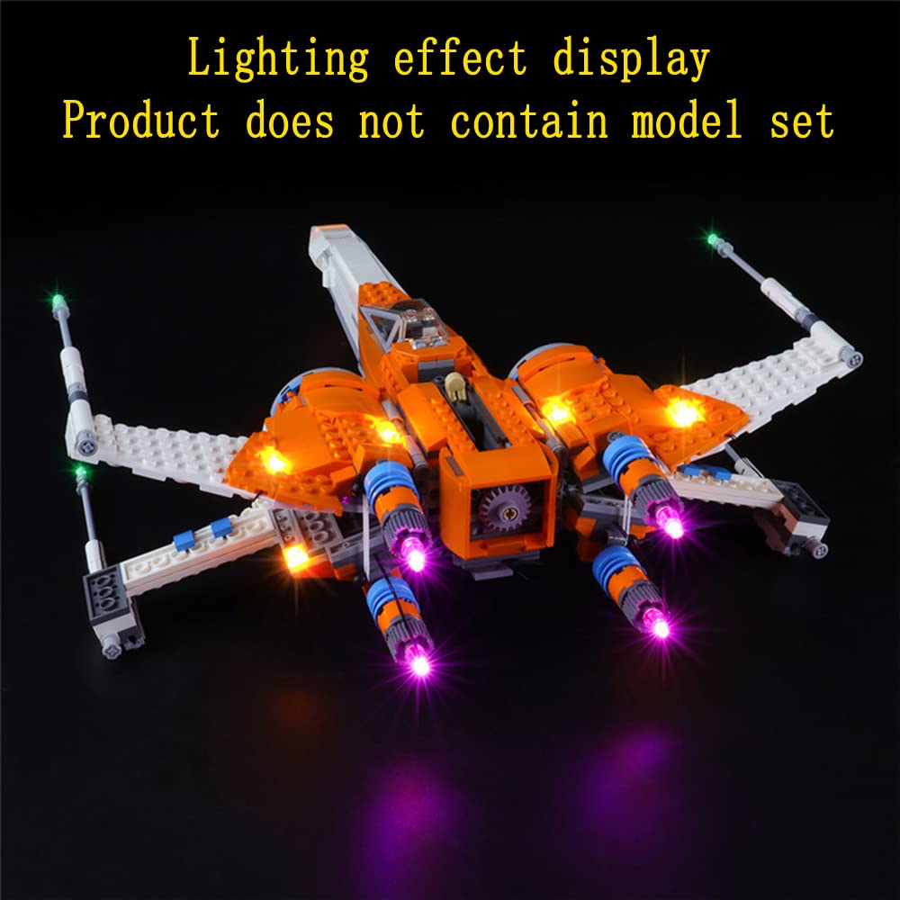 GEAMENT LED Light Kit Compatible with Poe Dameron's X-Wing Fighter - Lighting Set for 75273 Building Model (Model Set Not Included)