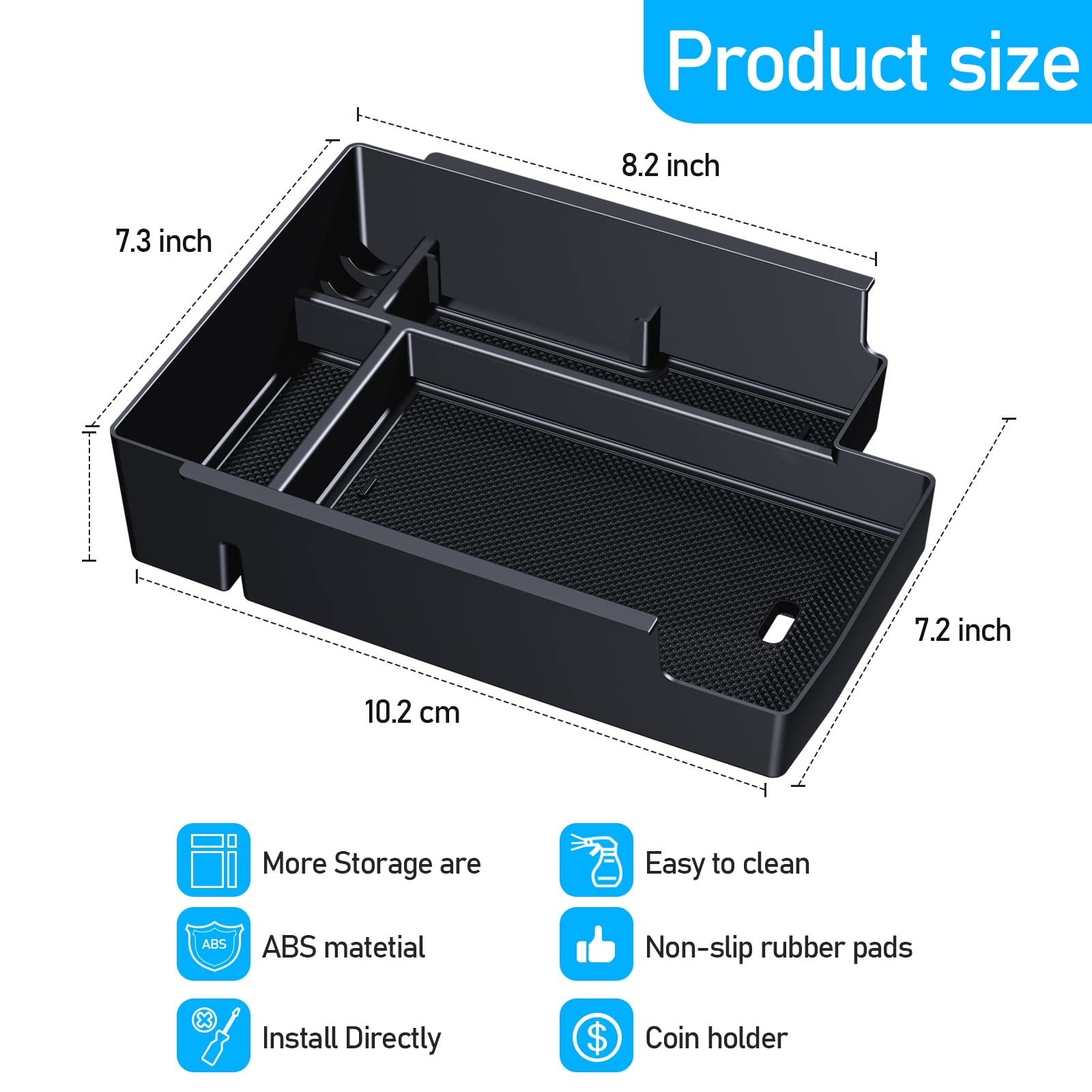 DIAMOOKY Upgraded Center Console Organizer for Toyota 4Runner 2024 2023 2022 2021 2020 2019 2018 2017 2016-2010 Full Size Tray Interior Accessories, Insert Armrest Box Secondary Storage ABS Material
