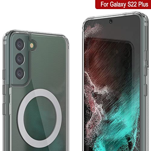 PunkCase Galaxy S22 Plus Magnetic Wireless Charging Case [ClearMag Series] Thin, Protective & Scratch Resistant Acrylic Case W/TPU Bumpers & Built-in Charge Circle for Galaxy S22 Plus 5G (6.6")